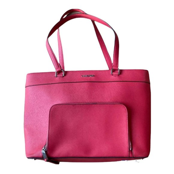 Calvin Klein | Bags | Calvin Klein Red Tote Shoulder Bag Purse Large ...